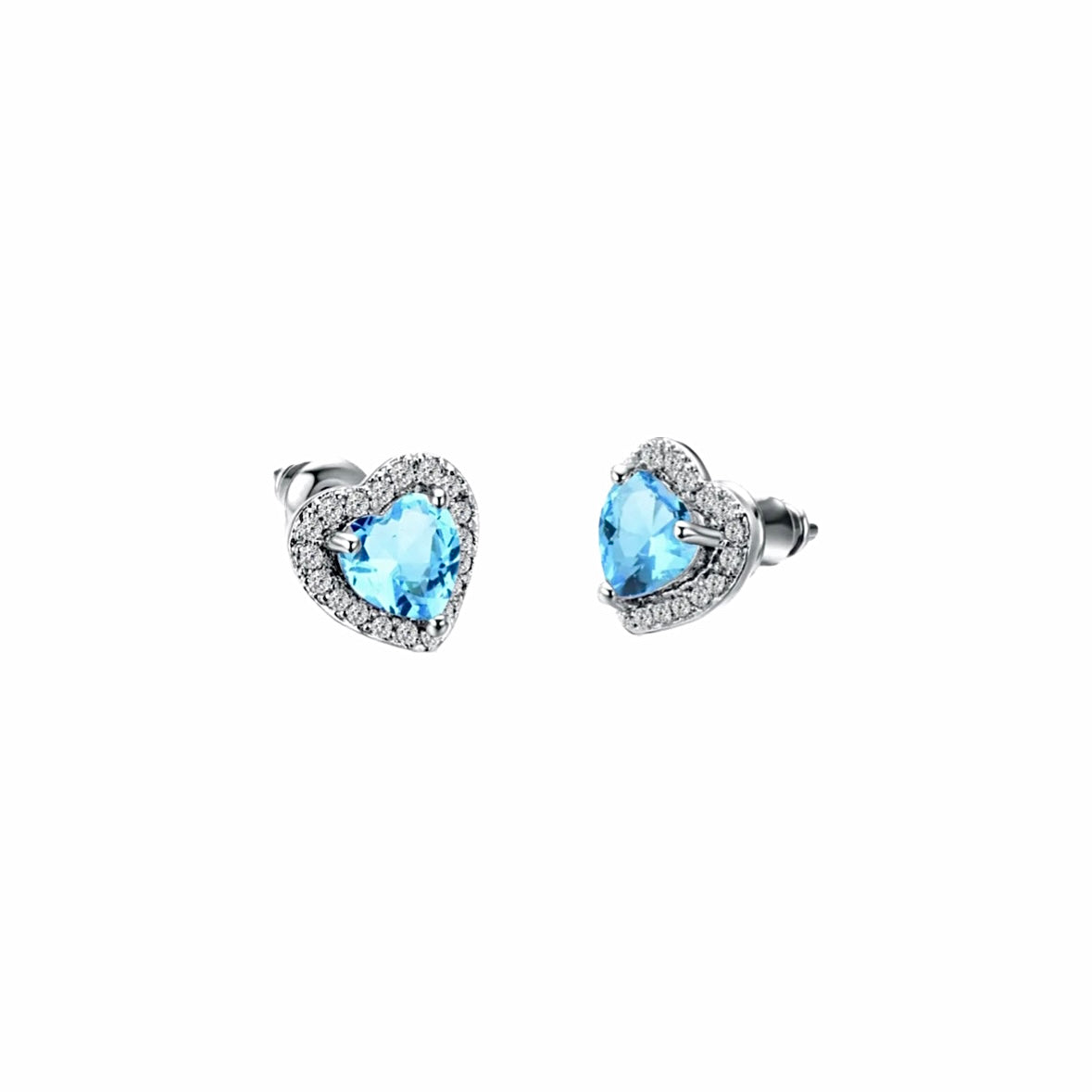 Reign Heart Studs - Blue – The Pink Vault